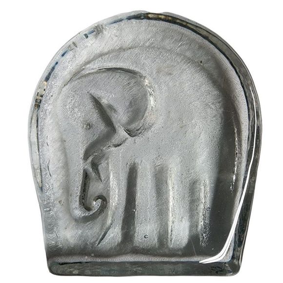 Blenko | Accents | Blenko Glass 6 Clear Glass Elephant Single Bookend ...